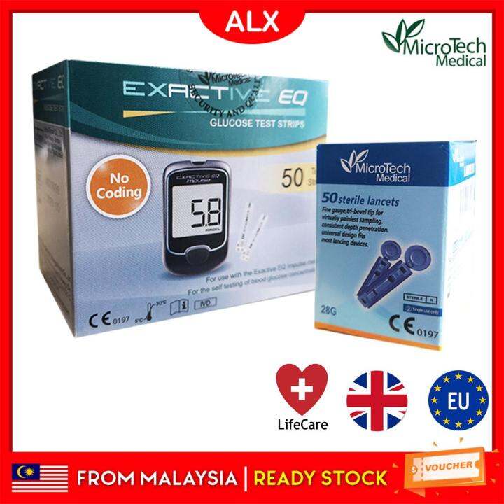 ALX Malaysia EXACTIVE EQ Impulse Blood Glucose with 50 Strips 50 ...