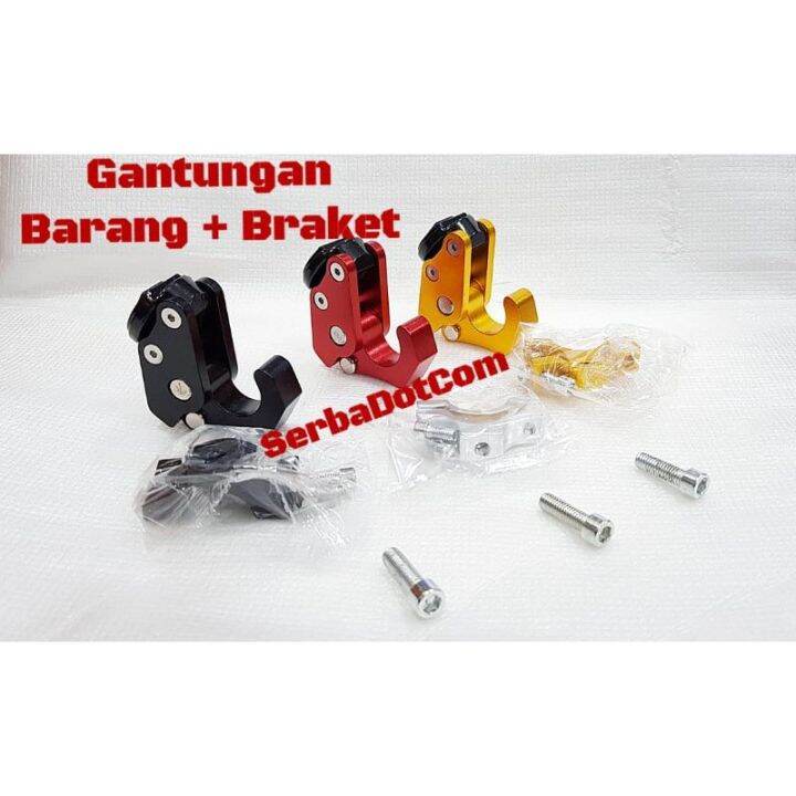 GANTUNGAN HOOK BARANG + BREKET BRAKET STANG STIR CNC PCX 150 160 MODEL ...
