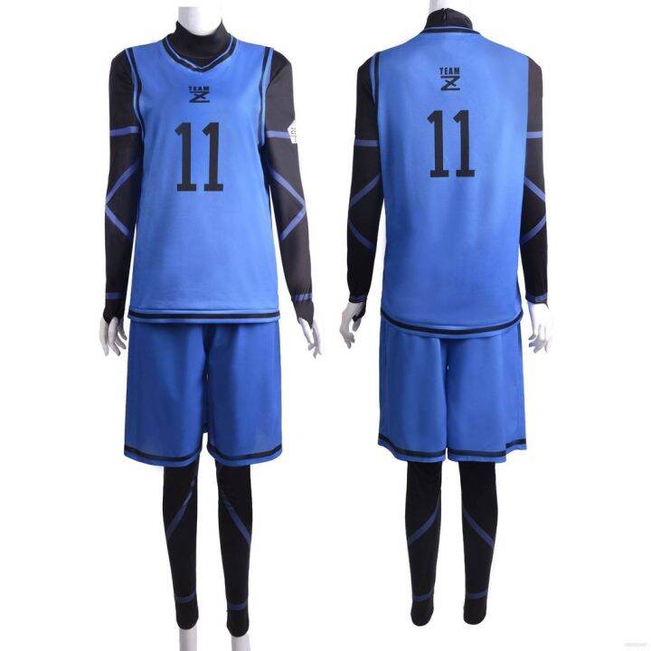 XL BLUE LOCK Isagi Yoichi Cosplay Bodysuit Jersey Shirt Shorts Costume ...