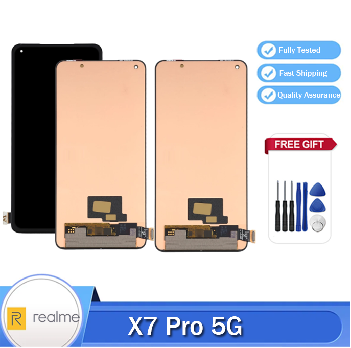 Original AMOLED 6.55 "สำหรับ Realme X7 Pro X7Pro 5G จอแสดงผล LCD RMX2121 RMX2111หน้าจอสัมผัส ...
