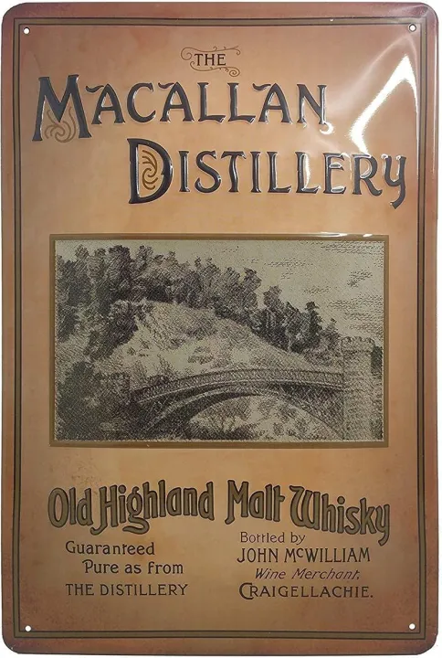 Cheyan Metal Sign Macallan Whisky Tin Sign Single Malt Distillery ...
