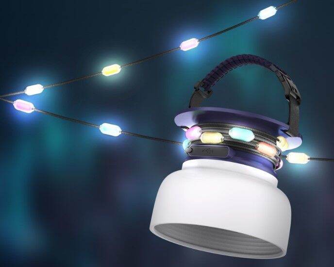 Solar Charging Camping Lamp with 5Meters Lights, IP65 Waterproof Solar ...