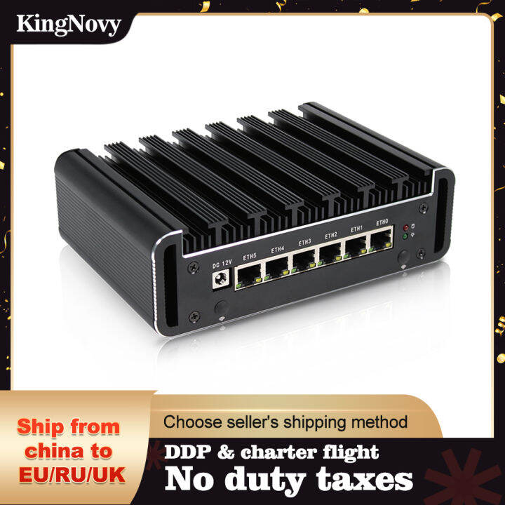 Free shipping KingNovy Fanless 6LAN Mini PC In Core i5 8250U 6 In ...