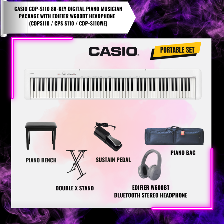 Casio CDP-S110 88-key Digital Piano Musician Package with Edifier ...