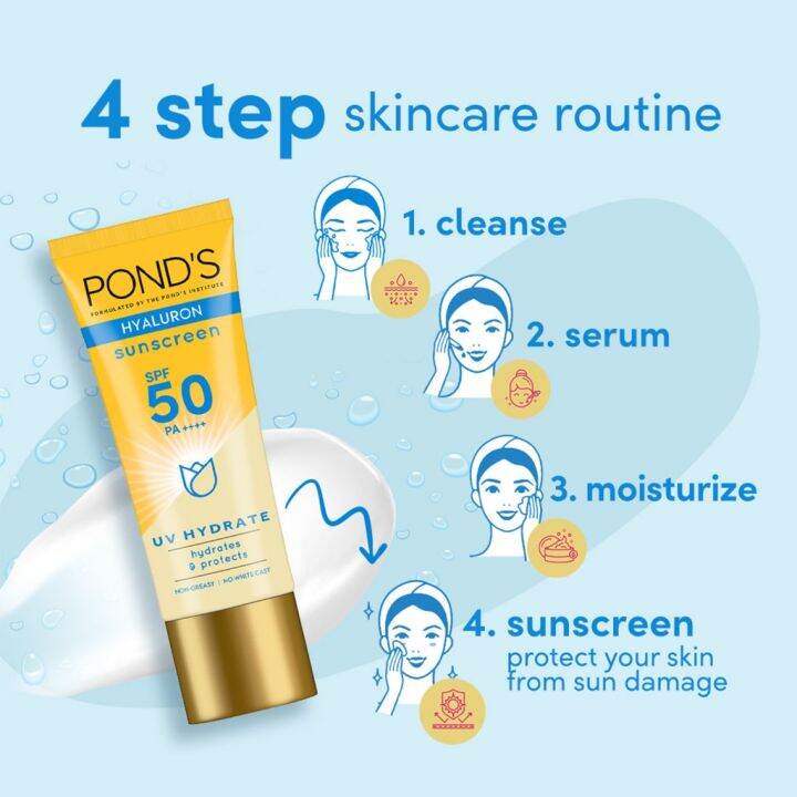 PONDS Hyaluron Sunscreen SPF50 PA UV Hydrate 50ml | Lazada PH