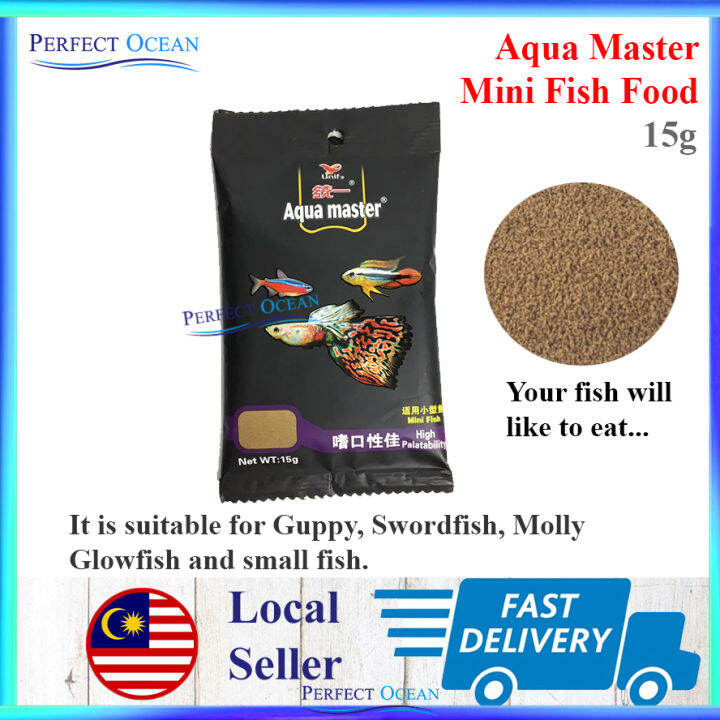 Aqua Master Mini Fish Food 15g Guppy Glowfish Micro Pellet Makanan Ikan ...