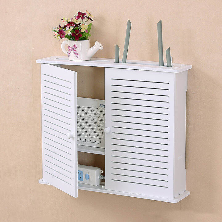 Wireless router storage box set-top box rack wall-mounted wifi ...