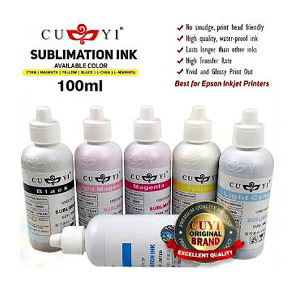 4 Bottles Cuyi Sublimation Ink Hong Kong Inks 100ml each - CMYK - Cyan ...