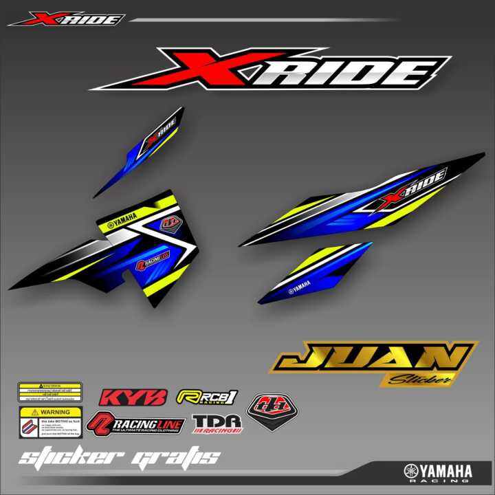 STRIPING STIKER XRIDE 115 VARIASI MOTOR YAMAHA X RIDE LAMA RACING LIS ...