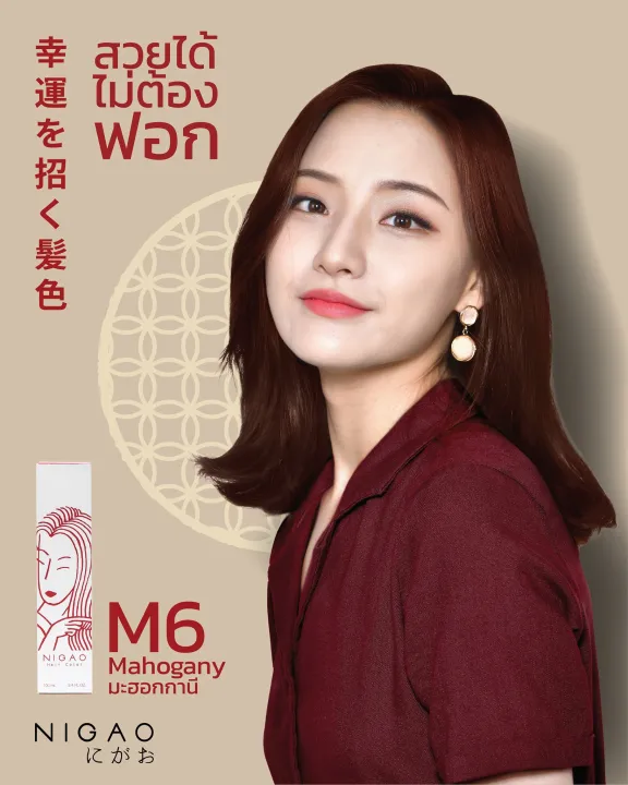 NIGAO Hair Color นิกาโอะ แฮร์ คัลเลอร์ สีย้อมผม ครีมย้อมผม ยาย้อมผม ปลอดภัย ไร้แอมโมเนีย สี ...