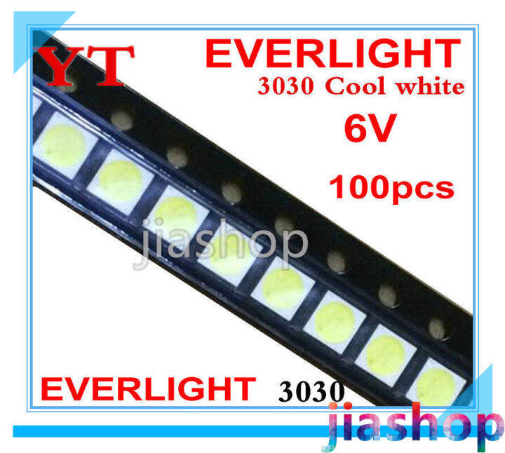 100Pcs 3030 LED Backlight EVERLIGHT 3030 3V 6V 1-2W Coolสีขาว125-150LM ...