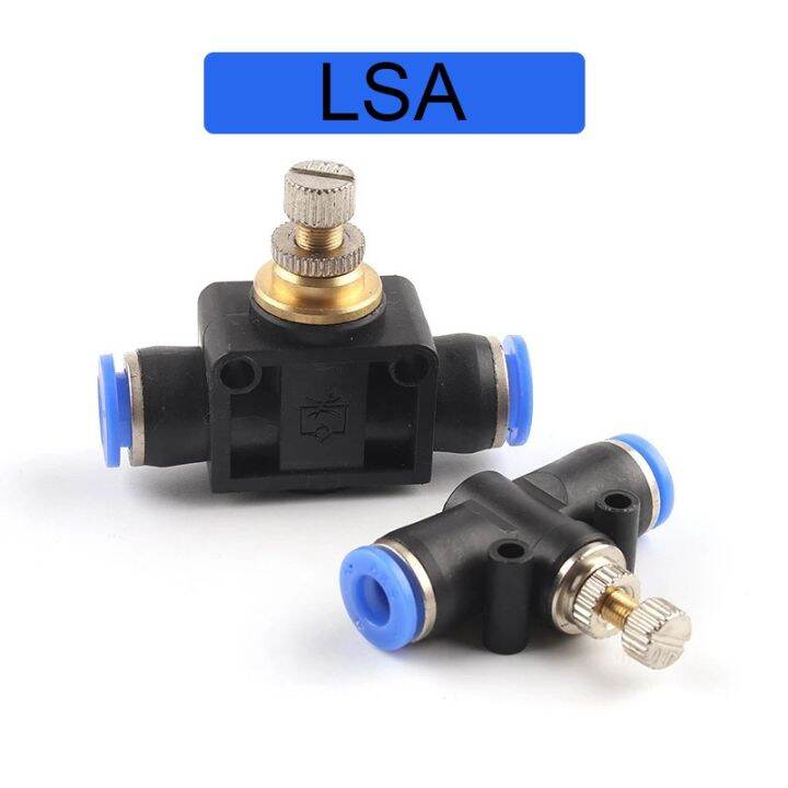 LSA Pneumatics Fittings Adjust Pneumatics Air Throttle Valve Speed Control Fast Hose Tube Water ...