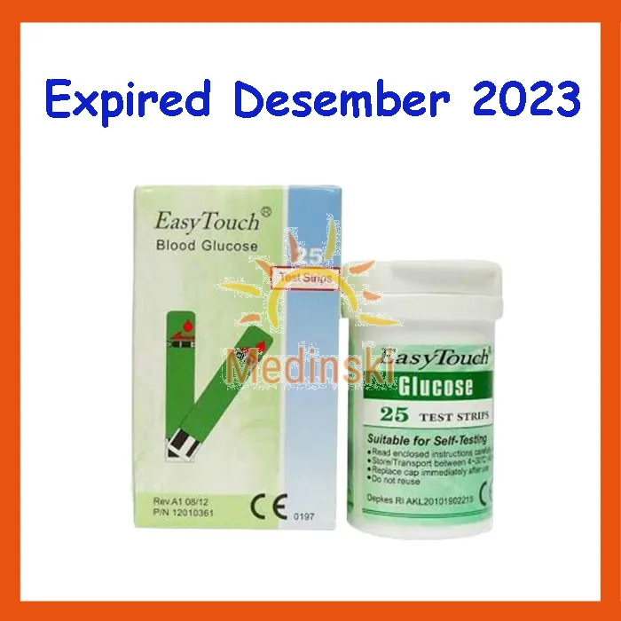 Easy Touch Strip Tes Gula Darah Isi 25 Stik Glukosa Expired Panjang ED ...