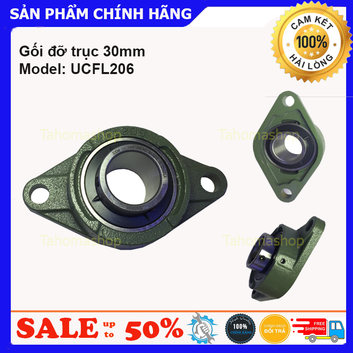 Gối đỡ vòng bi trục 30mm hình dạng hột xoài UCFL206 | Lazada.vn