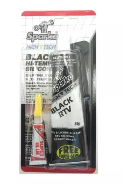 12pcs (1 box) Sparko Hi-Temp RTV Silicone Gasket Maker BLACK 85g with ...