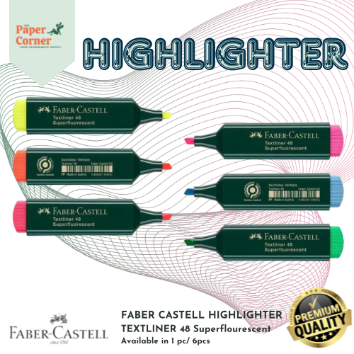 FABER CASTELL HIGHLIGHTER TEXTLINER 48 SUPERFLOURESCENT ASSORTED COLOR ...