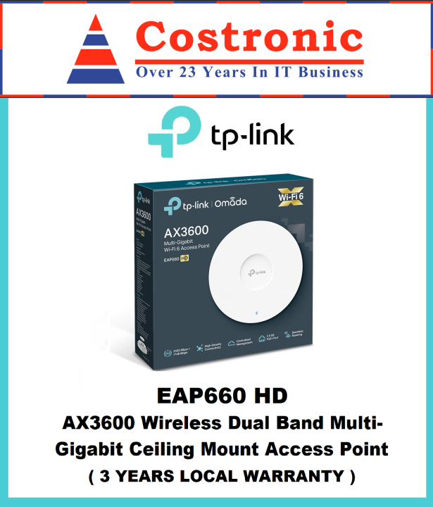 TP-Link EAP660HD AX3600 Wireless Dual Band Multi-Gigabit Ceiling Mount ...