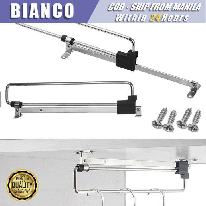 Wardrobe hanging rod Telescopic hanging rack Push-pull hangers | Lazada PH