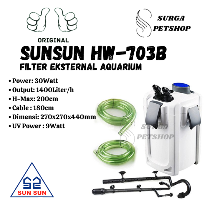 SUNSUN HW 703B FILTER EKSTERNAL KOLAM IKAN PENYARING AIR EXTERNAL ...
