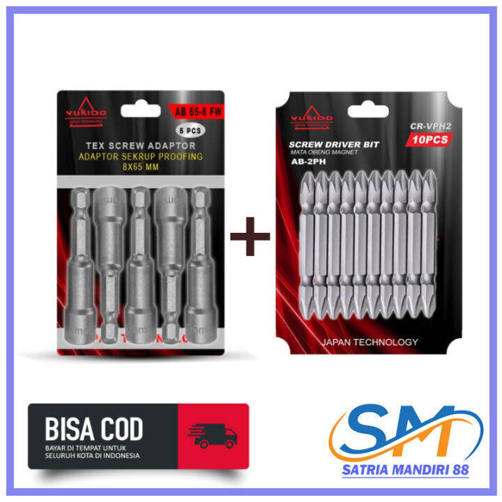 PAKET Mata Baut Rofing 8mm dan Mata Obeng Plus 2PH - YUKIDO Mata Bor ...