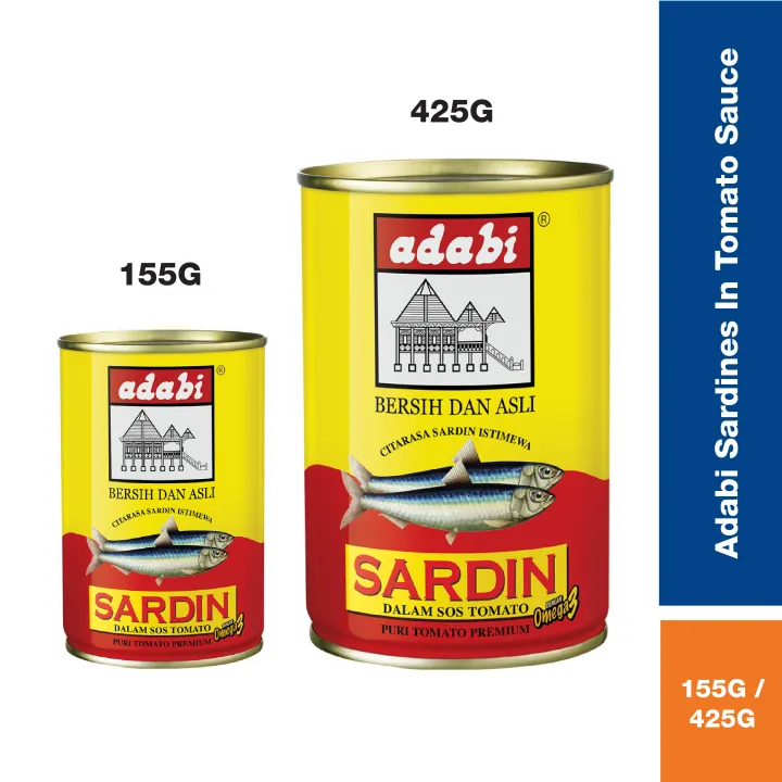 Adabi Sardines / Sardin In Tomato Sauce 155g & 425g | Lazada
