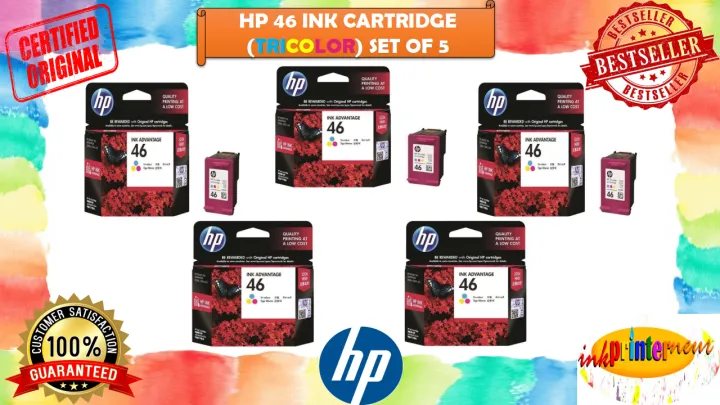 HP 46 CZ638AA Original Ink Cartridge (Tri-Color) Set of 5 | Lazada PH
