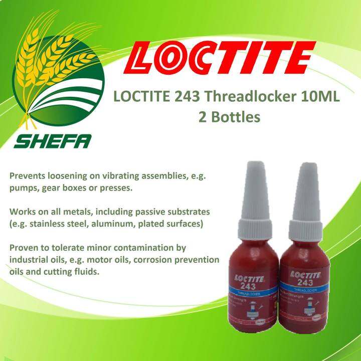 LOCTITE 243 Threadlocker Blue 10mL Medium Strength, 2 bottles | Lazada PH