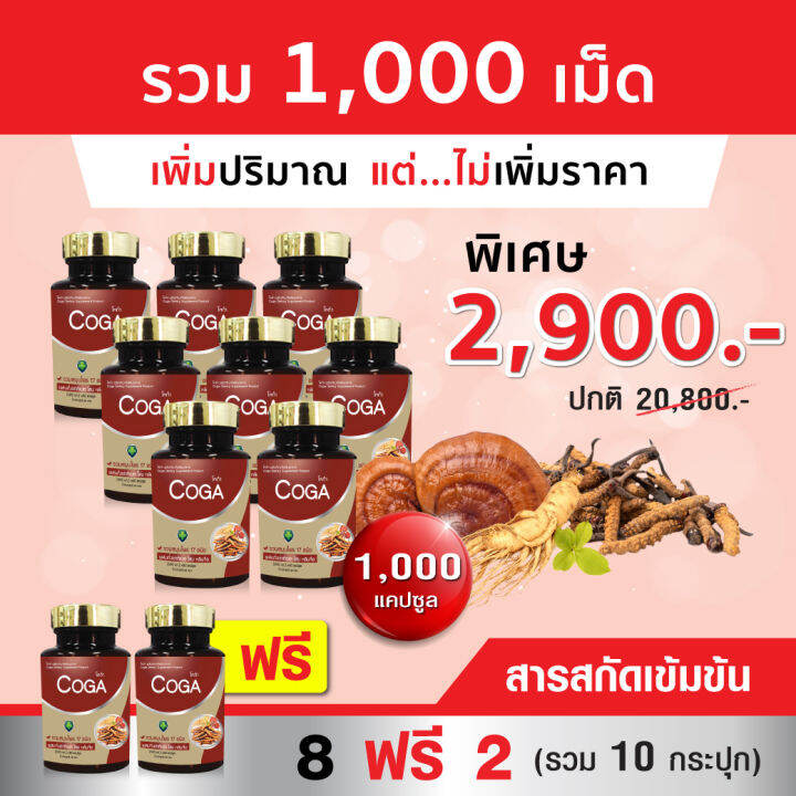 Coga 8แถม2 /กระปุกละ 100 แคปซูล] อาหารเสริมวิตามินรวม กว่า 17 ชนิด ถั่ง ...