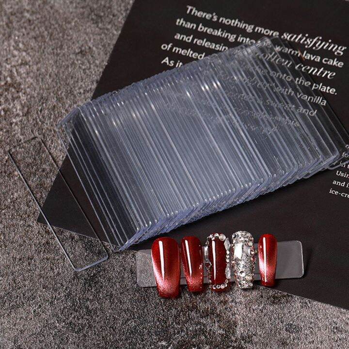 WEANBU Women Acrylic Transparent False Nail Tips Manicure Gel Polish Holder Strip Nail Art ...