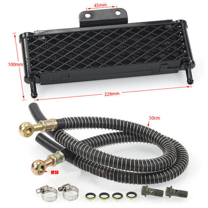 Universal New Motorcycle Oil Cooler 4 Rows Mesh Big Size with 10MM ...
