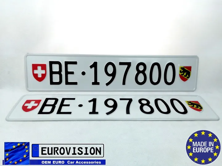 Switzerland Europlates - Swiss Bern Euro Plates Made in Switzerland - 2 ...