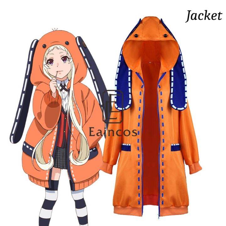 Anime Kakegurui Yomoduki Runa Jacket Hoodie Coat Yumeko Jabami Cosplay ...