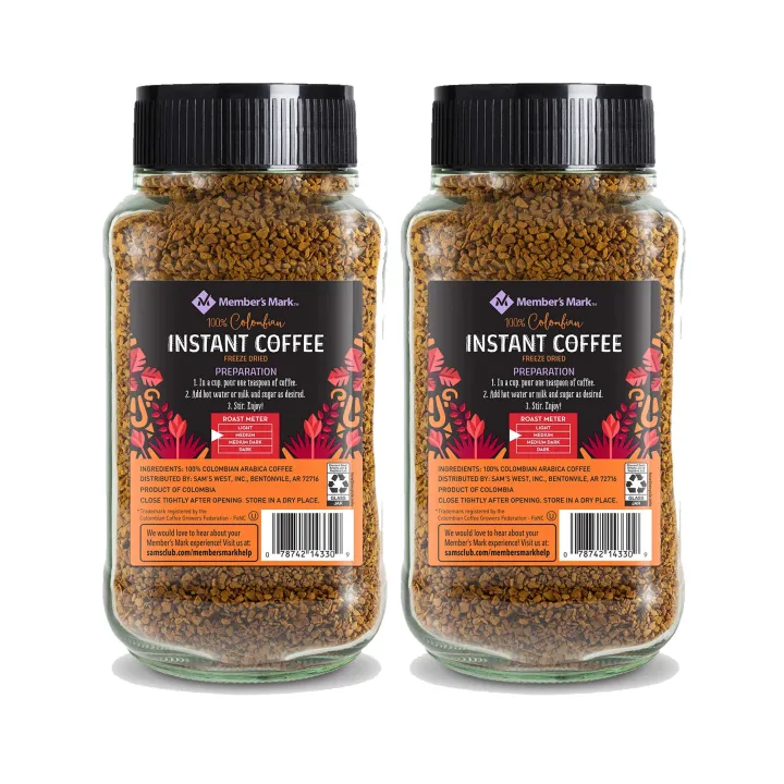 MEMBER'S MARK Colombian Instant Coffee 2bottle (12oz per bottle ...