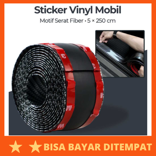 Mobil Carbon Fiber Rubber Strip Bumper Guard 5 x 250 cm / Stiker ...