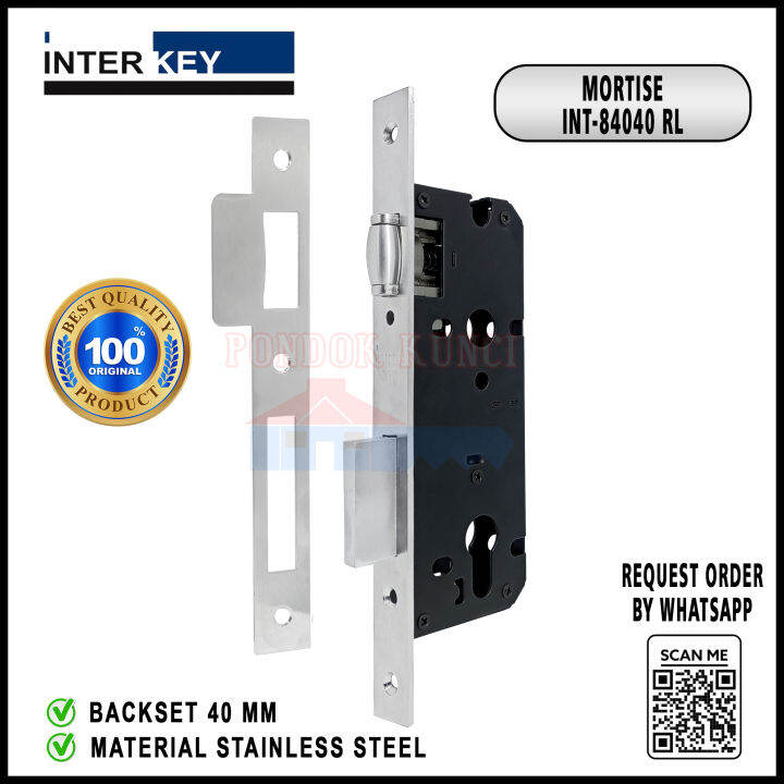 Mortise Lockcase INTERKEY 84040 RL DL Body Kunci Pelor Pintu Double ...