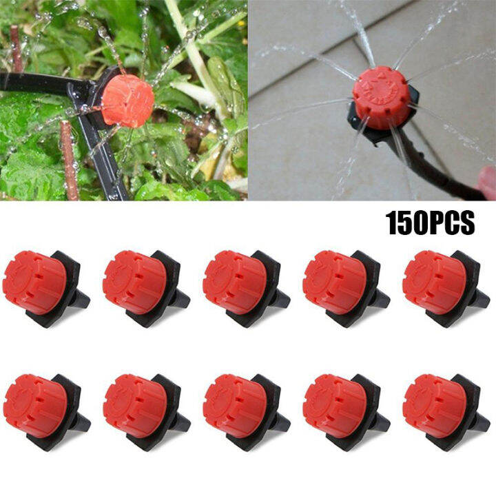 150pcs Garden Automatic Drip Adjustable Dripper Water Saving 8 Holes ...