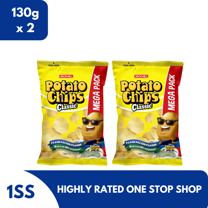 Jack 'N Jill Potato Chips Classic Plain Salted, 130g set of 2 | Lazada PH