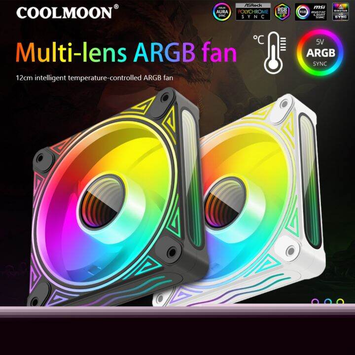 120mm PC Cooler 23dB 30LEDS Luminous Chassis Radiator 5V 3PIN ARGB 12V ...