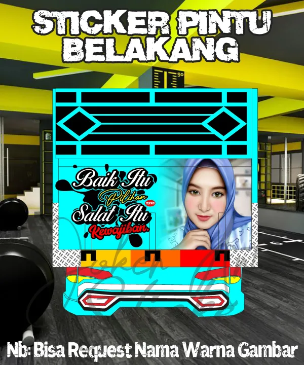 sticker decal pintu belakang truck all ( bisa request nama warna gambar ...