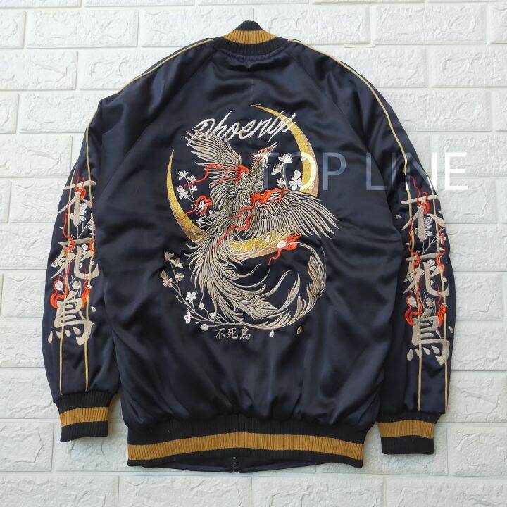 SUKAJAN - PHOENIX BLACK SATIN // JAKET BORDIR // JAKET BASEBALL ...