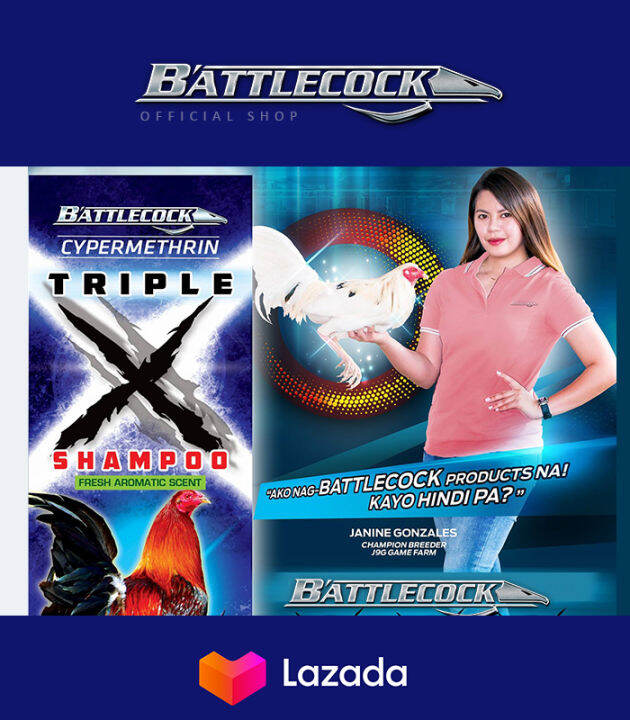 Battlecock Triple X Shampoo 10ml Gamefowl Rooster Kuto Mites Tick and ...