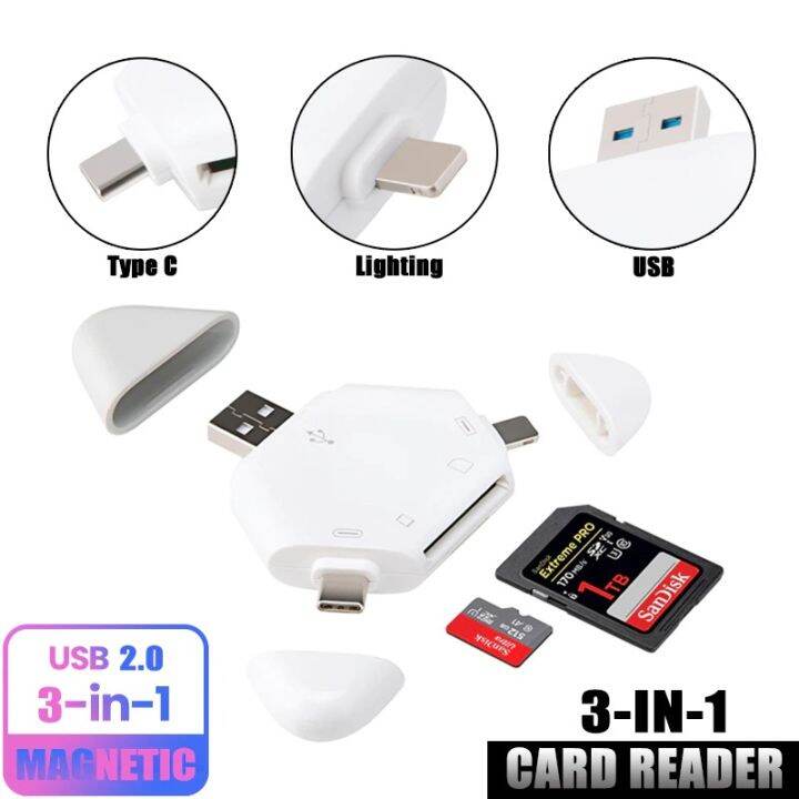 SD Card Reader 3 In 1 USB 2.0 Tf/mirco SD เครื่องอ่านการ์ดหน่วยความจำ ...