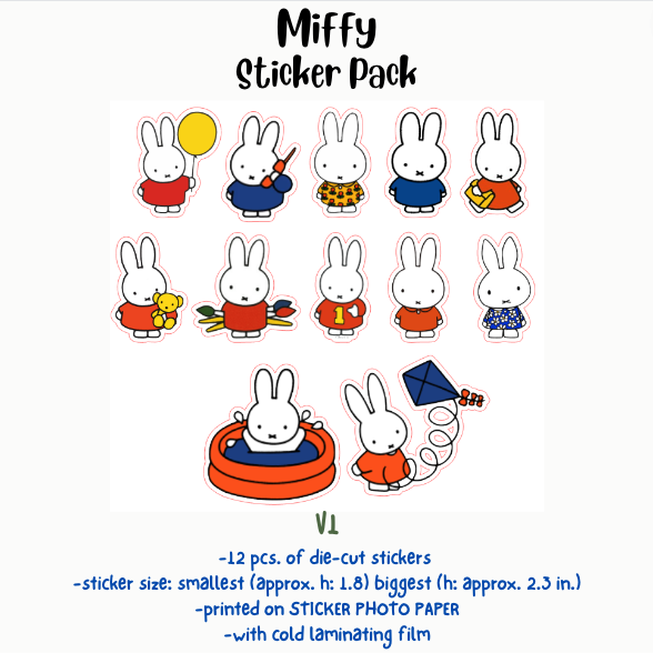 Miffy Sticker Pack Cute Japanese Character Deco Journal Diary ...
