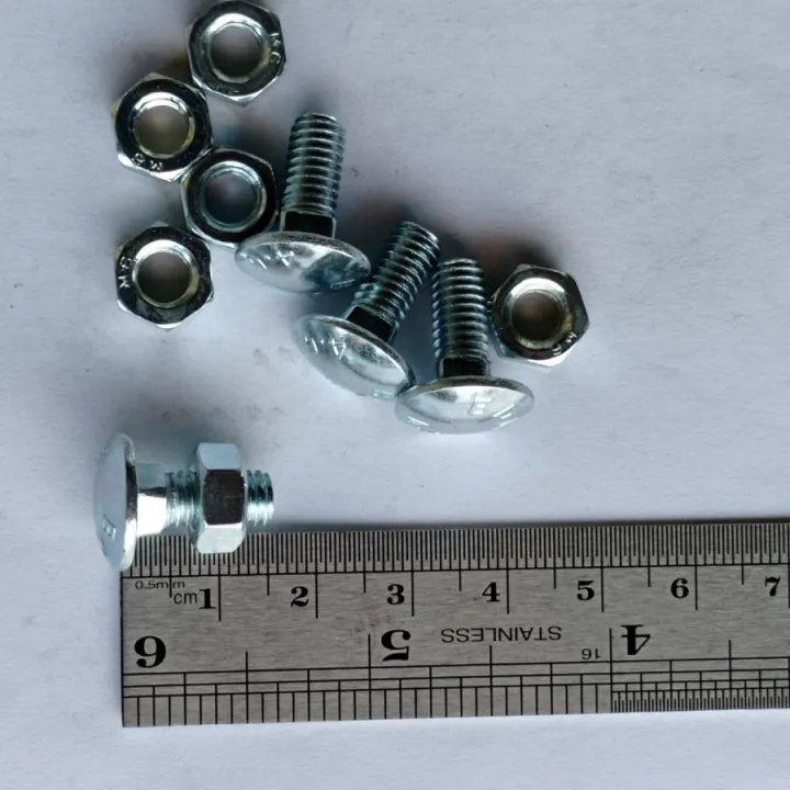 BAUT MUR CB M6x15 GALVANIS / BAUT M6 X 15 PANJANG 1.5CM / BAUT 10 KUNCI 10 PUTIH BAUT PAYUNG ...