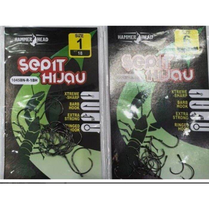 hook kail pancing udang hammerhead sepit hijau hammer head | Lazada ...