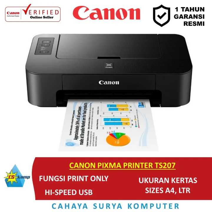 CANON PIXMA PRINTER TS207 | Print Only | USB | Lazada Indonesia
