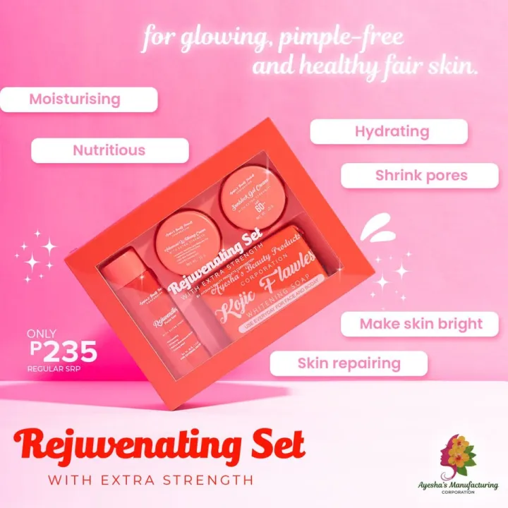 Original Ayesha Rejuvenating Set with Extra Strength | Red | New packaging, for all types of ...