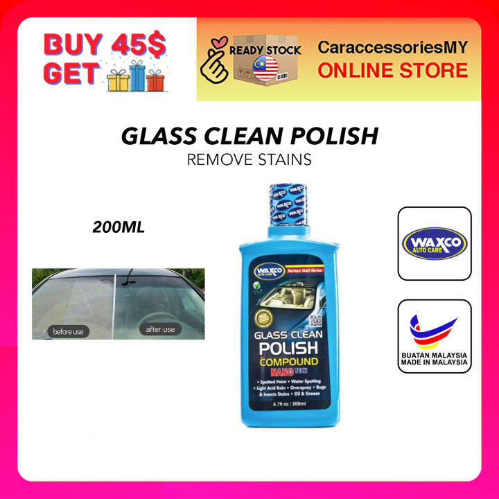 WAXCO Auto Care Glass Clean Polish Compound windshield windscreen 200ml ...