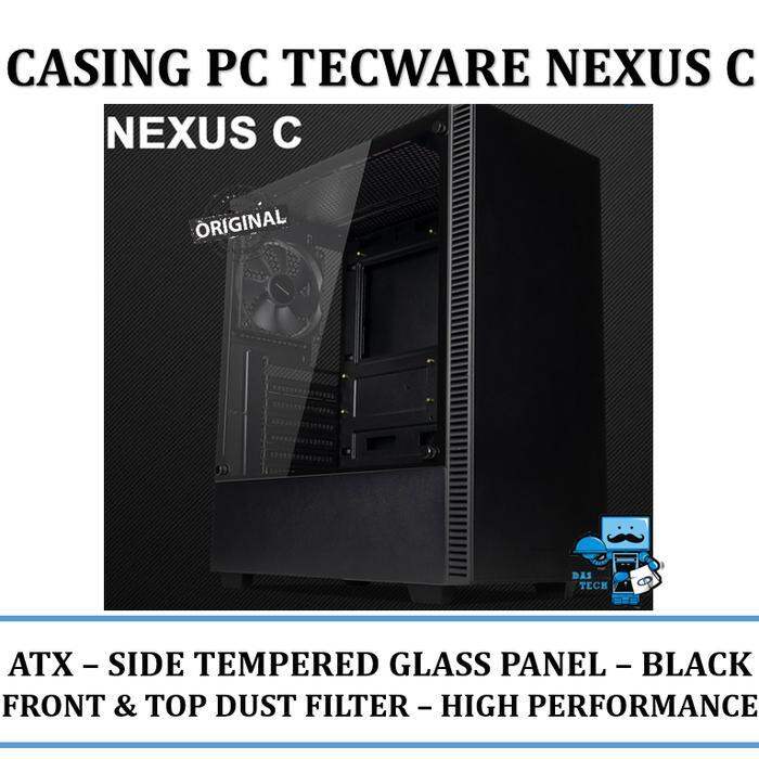 Casing PC Tecware NEXUS C Black Chassis - Side Tempered Glass Panel ...