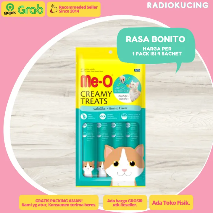 Me-O Meo Cream Treats BONITO Pack 60 gr (4x15gr) Cemilan Snack Kucing ...
